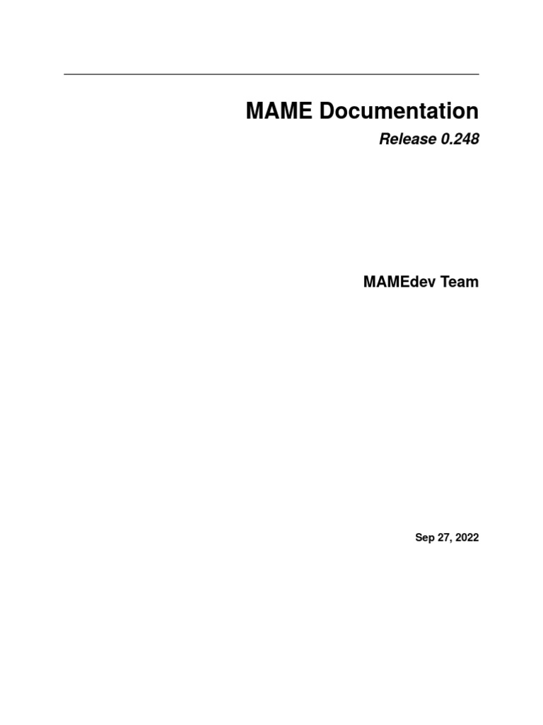 MAME Documentation | PDF | Mac Os | Xcode