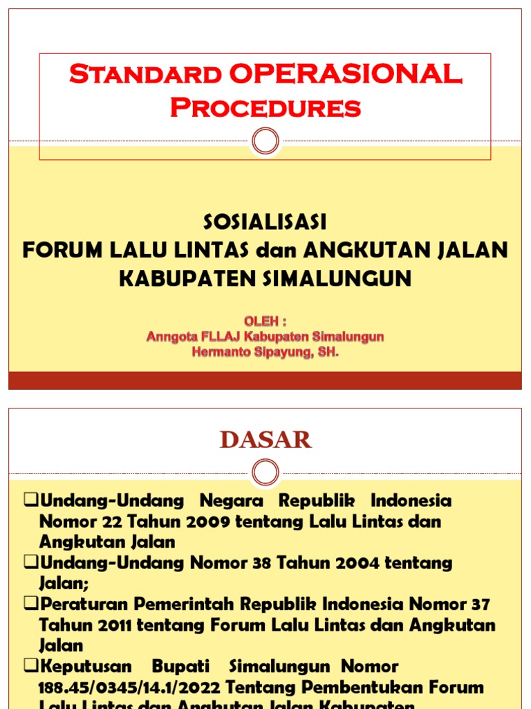 01 SOP-FLLAJ Kabupaten Simalungun - Hermanto Sipayung, SH1 | PDF