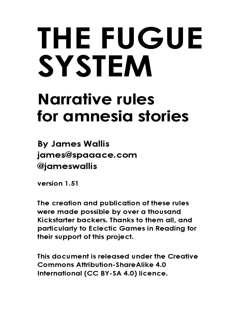 Fugue Rules Document v1.51 - Released Under CC Licence | PDF | Games ...