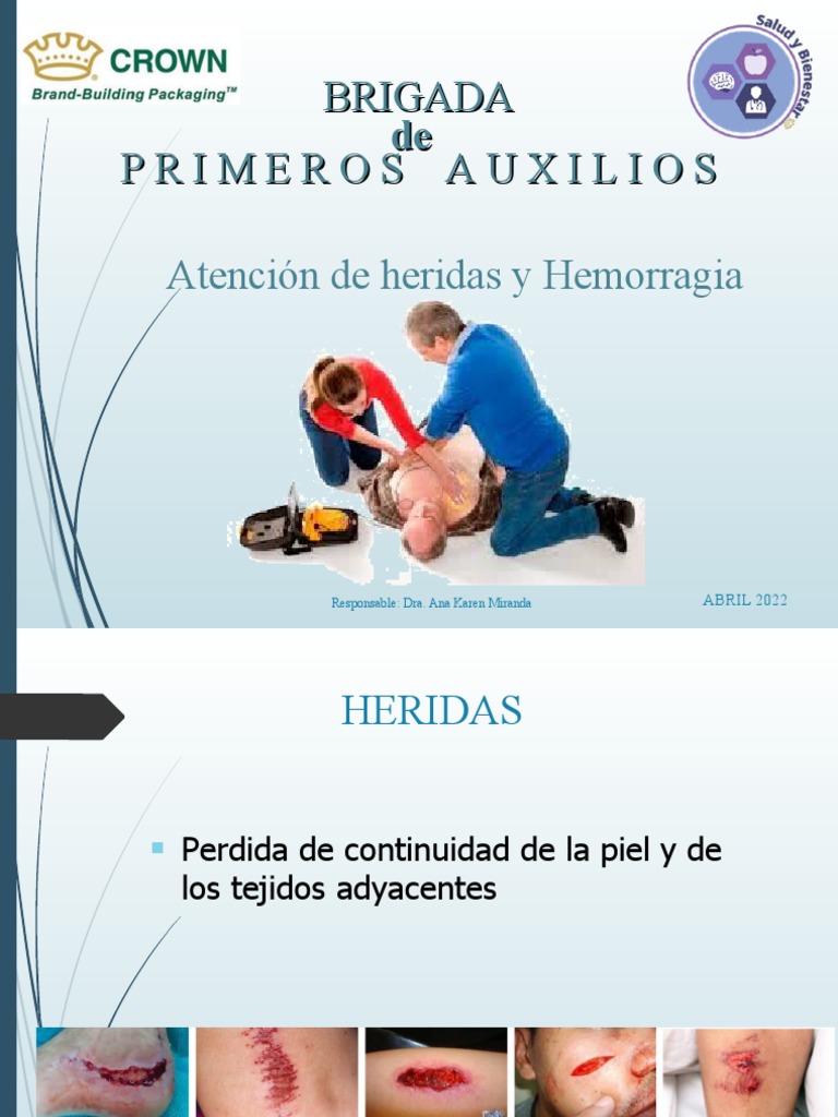 Capacitacion Brigada de Primeros Auxilios - HERIDAS Y HEMORRAGIAS | PDF | Herida | Primeros auxilios