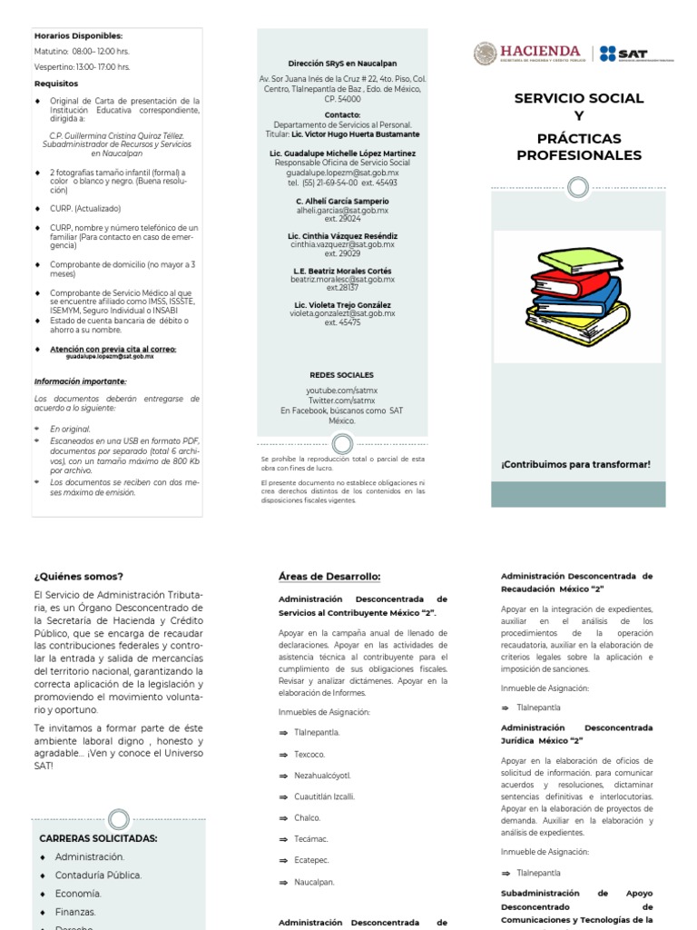 Triptico SERVICIO SOCIAL | PDF | Business | Industrias de servicio