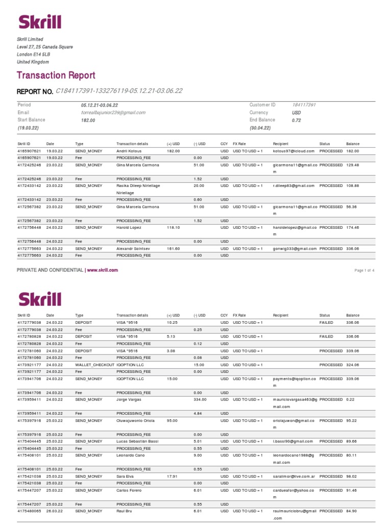 Extracto Skrill | PDF