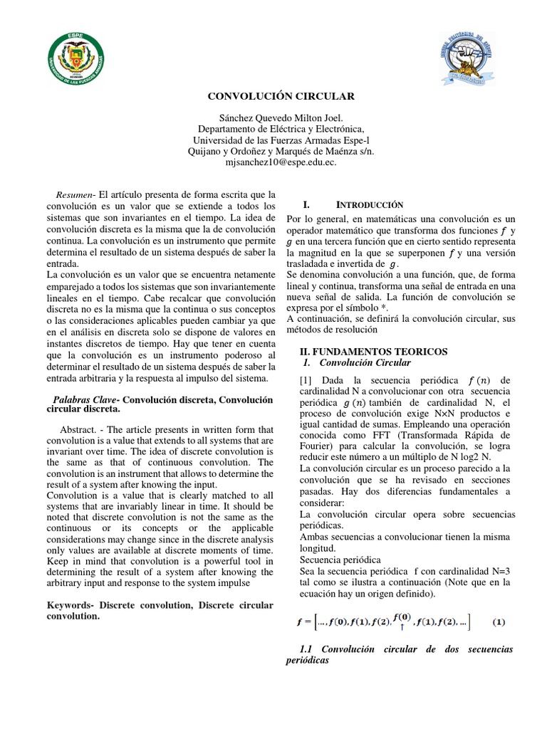 Convolución Circular: Fundamentos y Métodos | PDF | Circunvolución ...