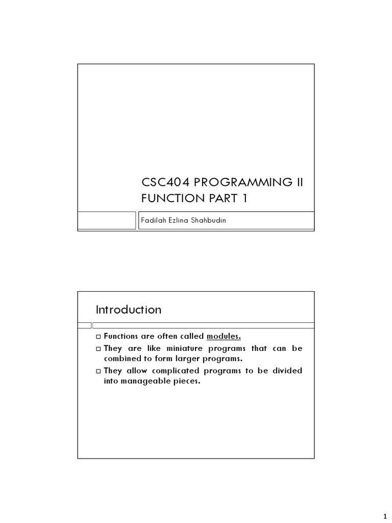 CSC404 WEEK2 FUNCTION PART 1 Fadilah | PDF | Trigonometric Functions | Subroutine