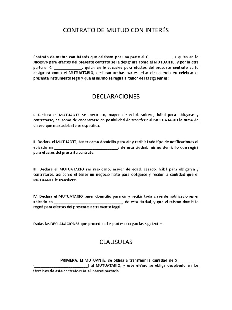 Contrato de Mutuo Con Interés | PDF | Justicia | Crimen y violencia