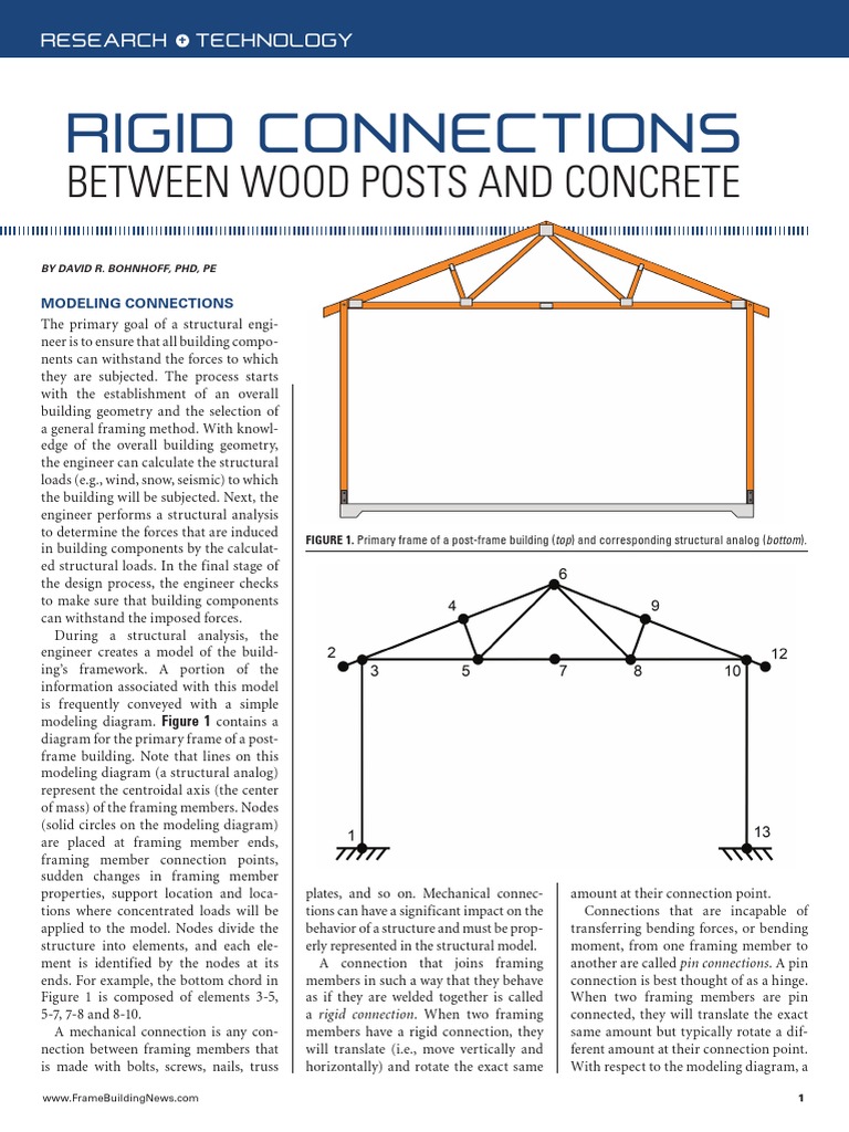 Wood - R&T - Rigid Connections - Bohnhoff | PDF | Truss | Screw