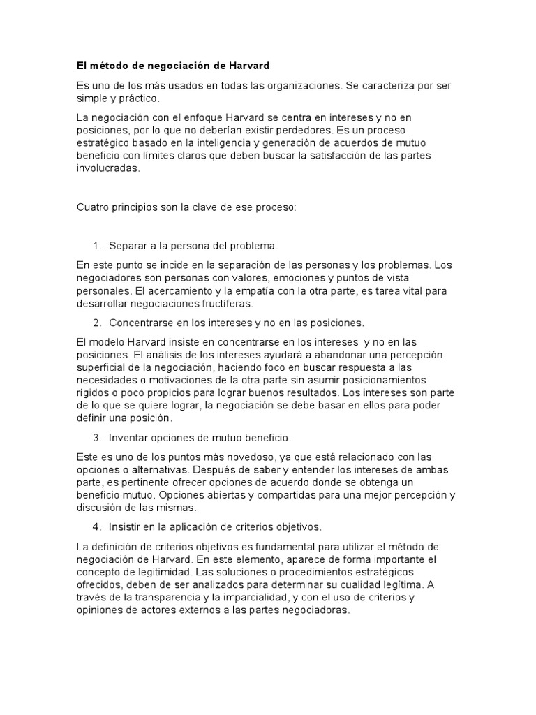 Metodo Harvat | PDF | Negociación | Business