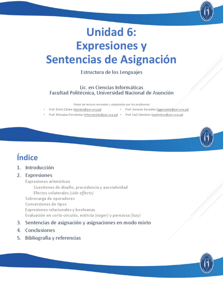 U06 Expresiones y Sentencias de Asignación | PDF | Lenguaje de programación | Java (lenguaje de ...