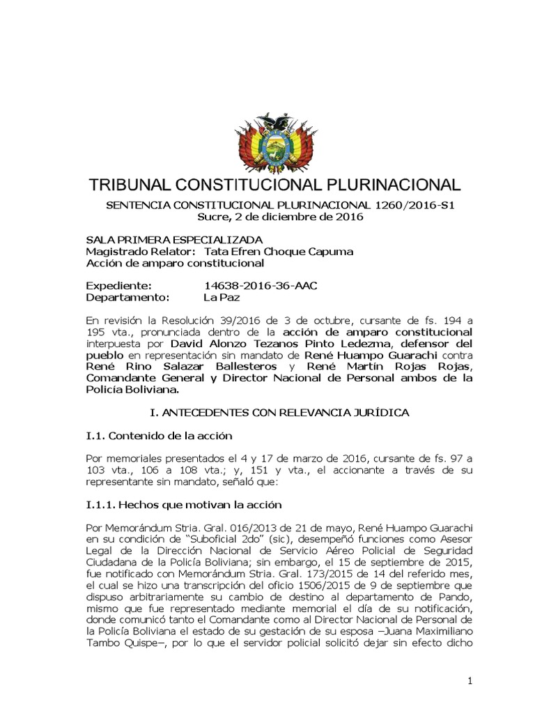 SCP 1260-16-S1 - Inamovilidad Laboral, Cambios de Destino | PDF ...