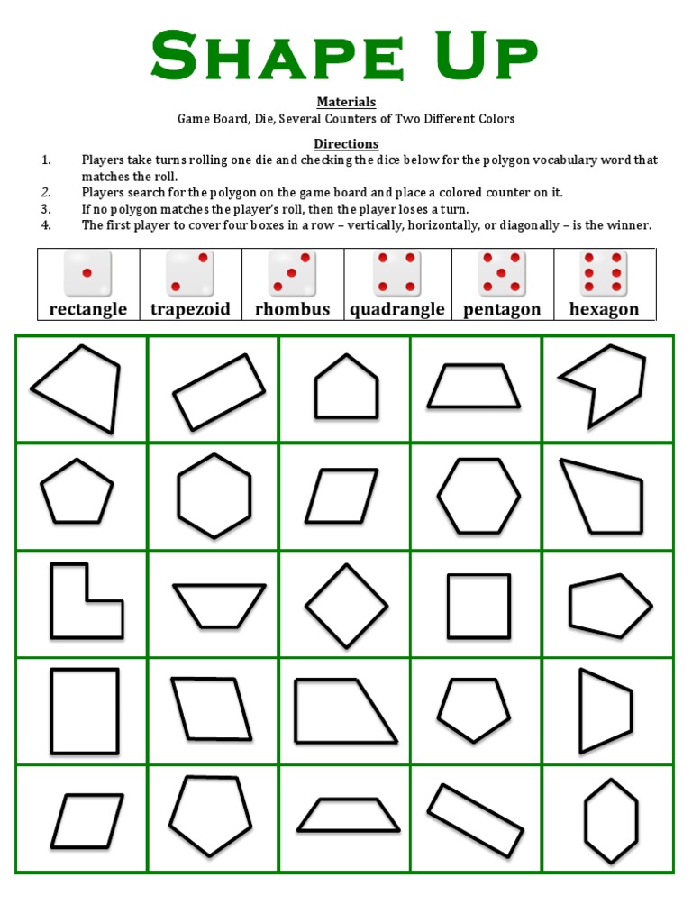 Rectangle Trapezoid Rhombus Quadrangle Pentagon Hexagon | PDF ...