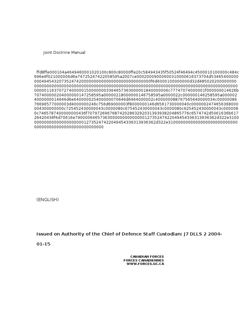 Canadian Forces Joint PSYOPS Manual | PDF | Military | Target Audience