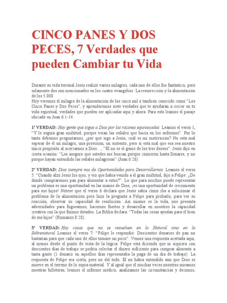 Cinco Panes y Dos Peces | PDF | Jesús | Juan el apóstol
