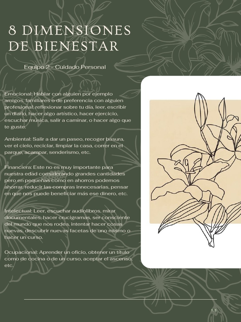 8 Dimensiones de Bienestar | PDF