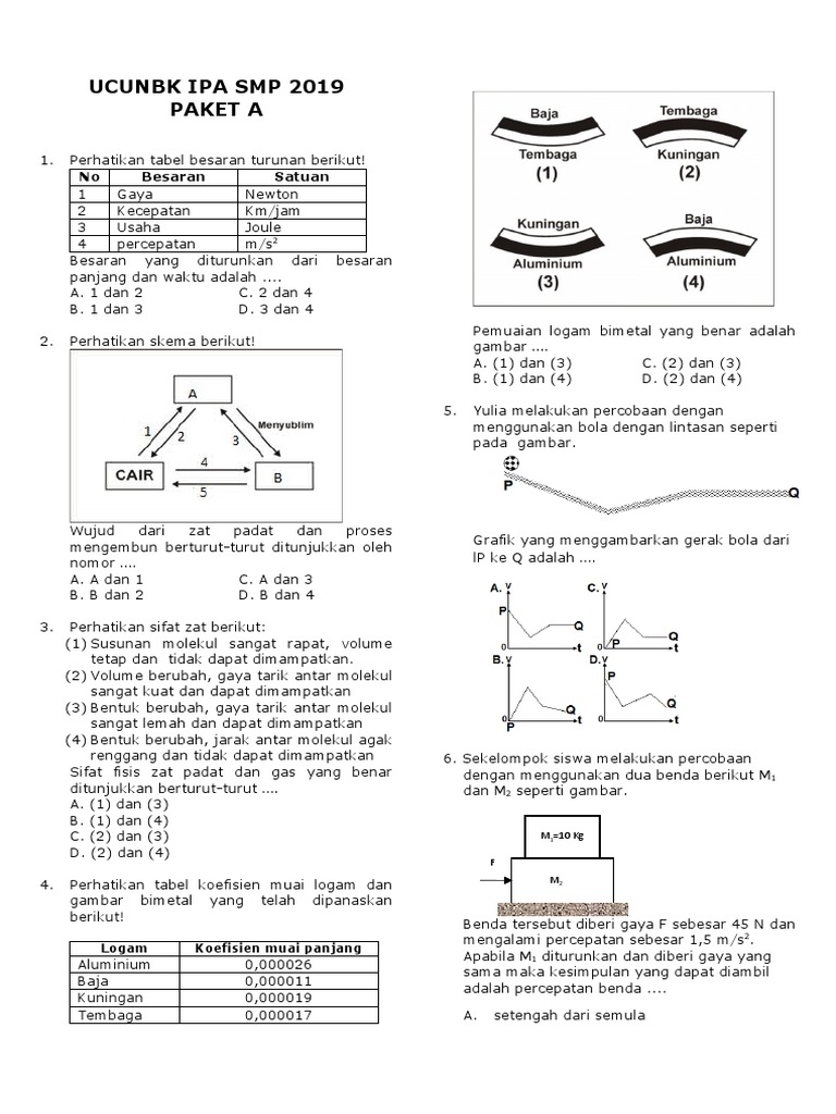 Soal Latihan IPA SMP 2019 | PDF