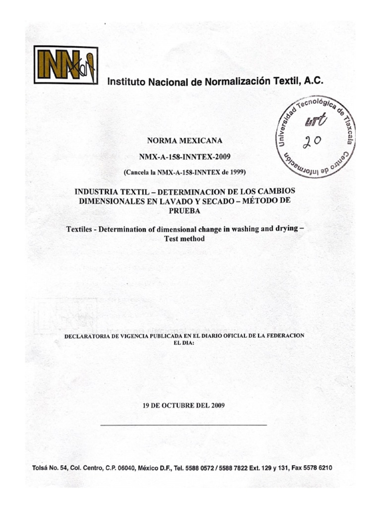 NMX A 158 Inntex 2009 | PDF