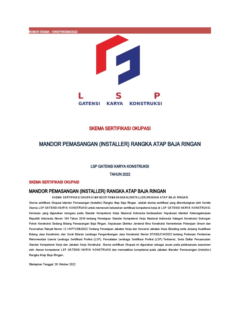 10 Mandor Pemasangan (Installer) Rangka Atap Baja Ringan | PDF | Komputer