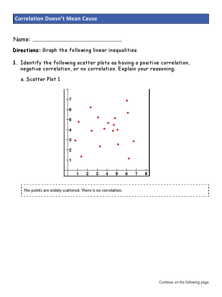 CorrelationDoesntMeanCause Worksheet | PDF | Statistical Analysis | Teaching Mathematics