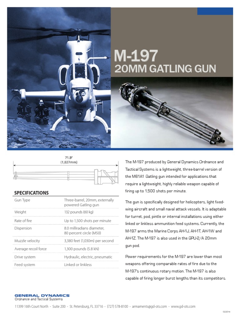 20Mm Gatling Gun: Specifications S | PDF | Firearms | Ballistics