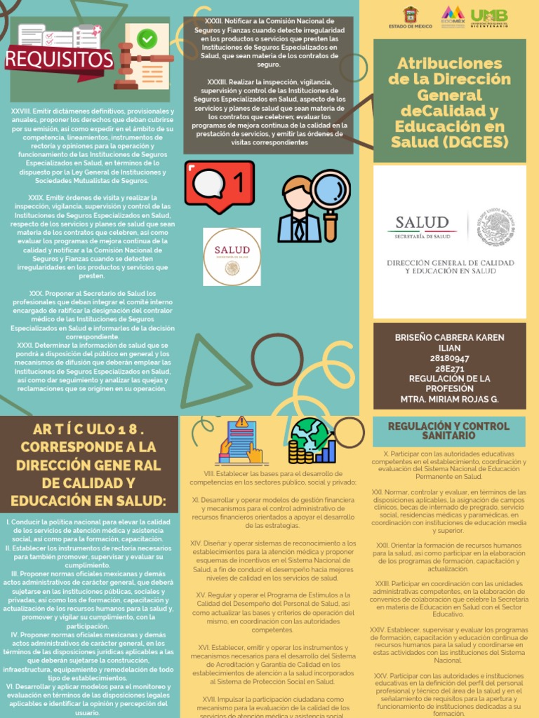 Atribuciones de La Dirección General Decalidad y Educación en Salud ...