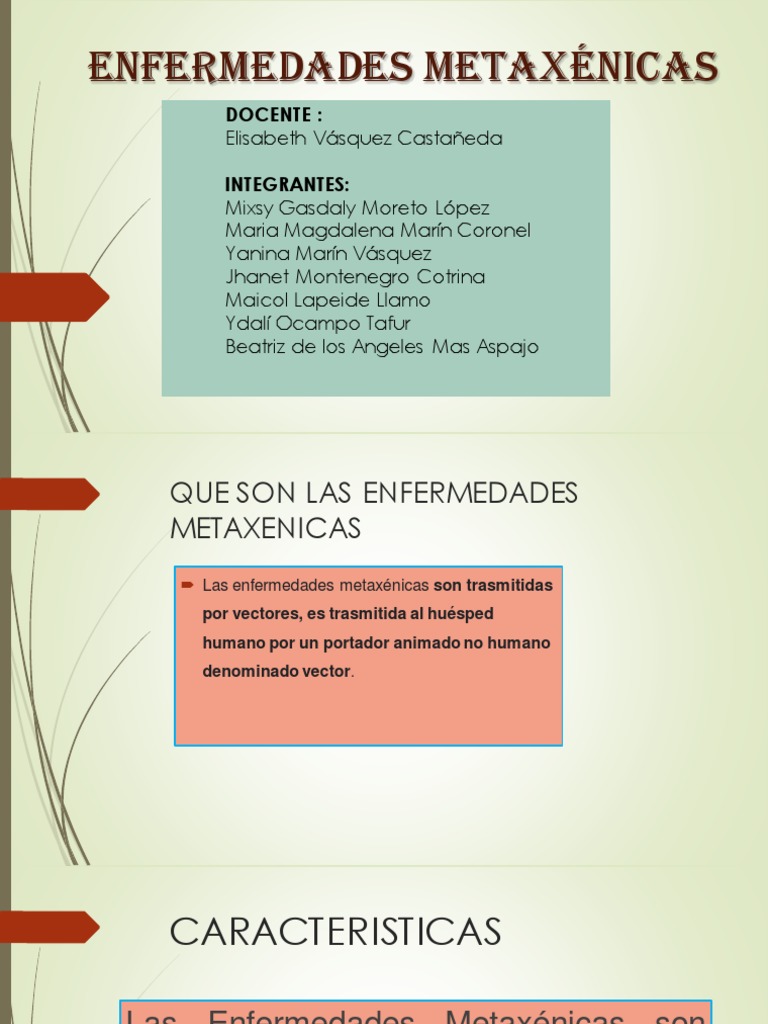 ENFERMEDADES METAXÉNICAS | PDF | Enfermedades y trastornos | Medicina