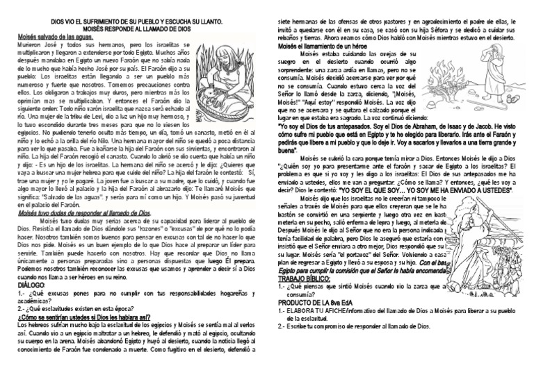 Ficha 1ro 2do | PDF | Moisés | Jacob