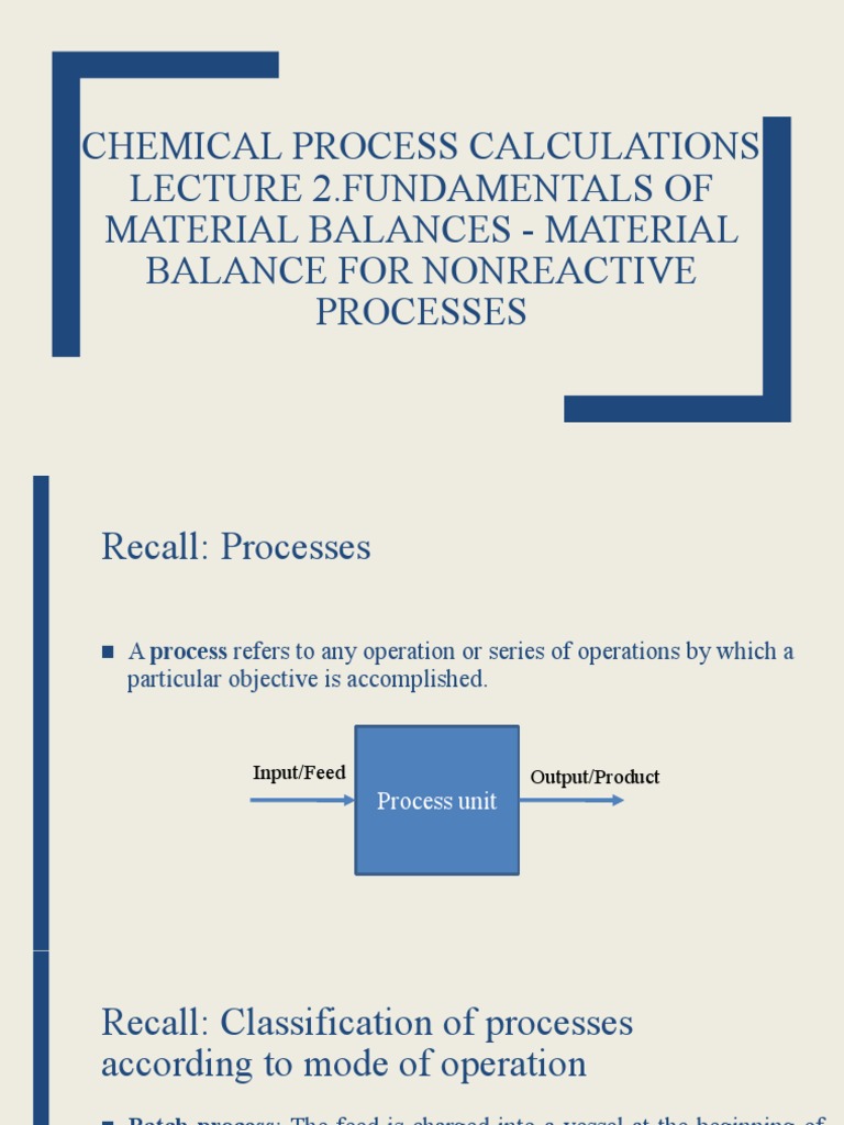 Lec 2 Fundamentals of Material Balances | PDF | Crystallization | Distillation