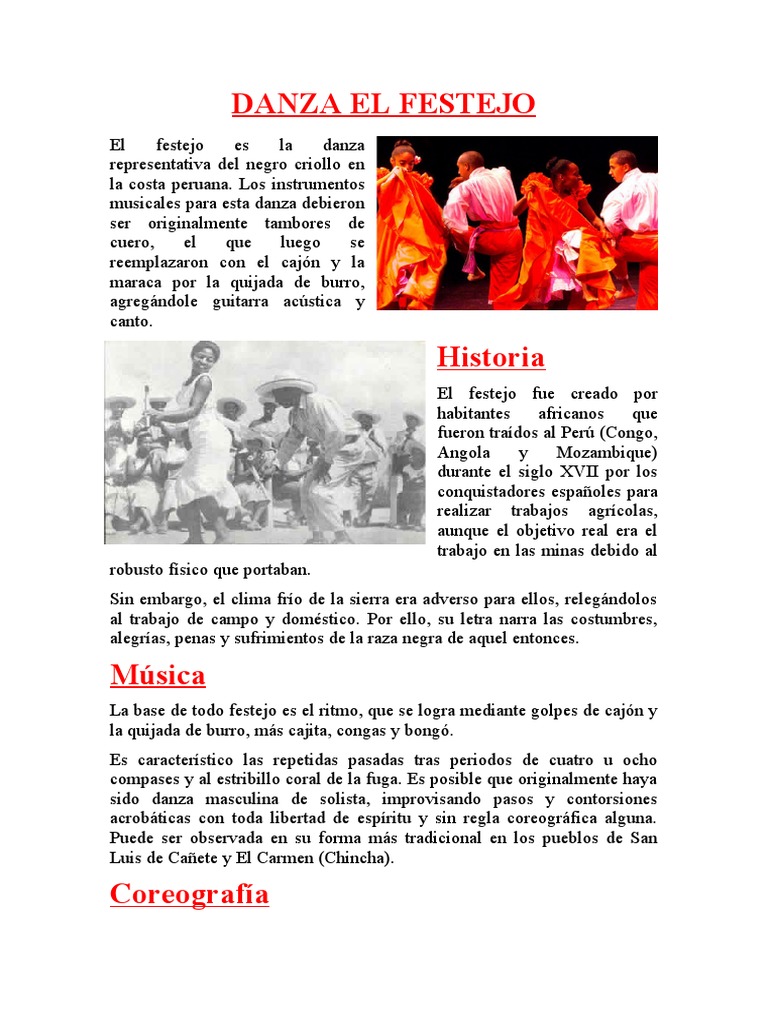Danza El Festejo | PDF | Cultura de las Americas | Las artes escénicas