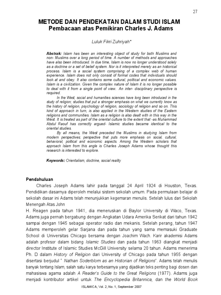 Metode Dan Pendekatan Dalam Studi Islam Pembacaan | PDF | Abrahamic Religions