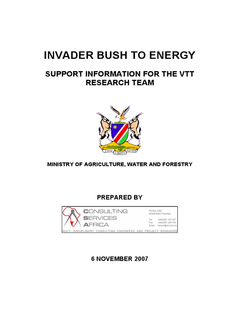 Invader Bush To Energy - Final Report of CSA Support Information For ...