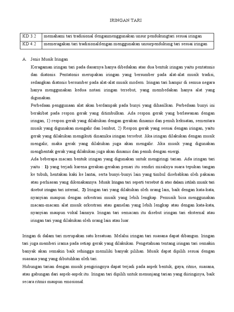 Iringan Tari | PDF | Seni