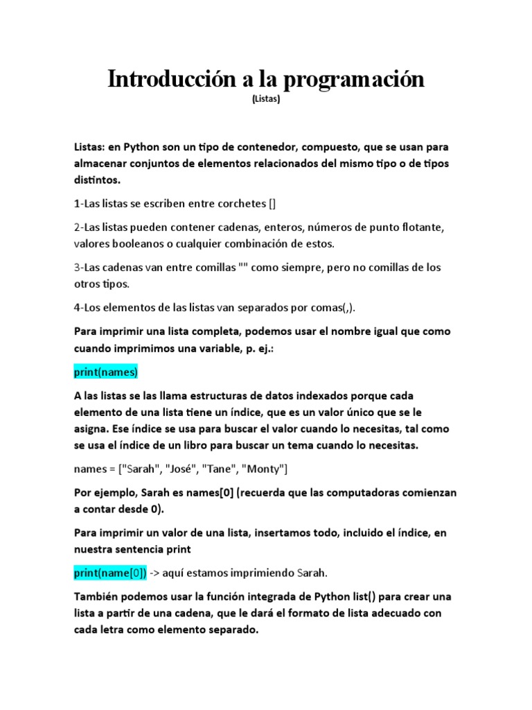 Introduccion A La Programacion | PDF | Python (lenguaje de programación ... Introduccion A La Programacion | PDF | Python (lenguaje de programación ...