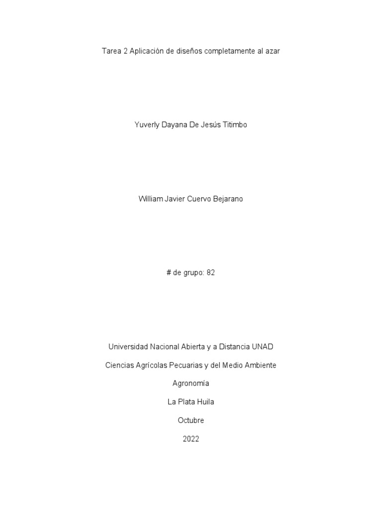 Tarea2 - Diseños Al Azar | PDF | Experimentar | Análisis de variación