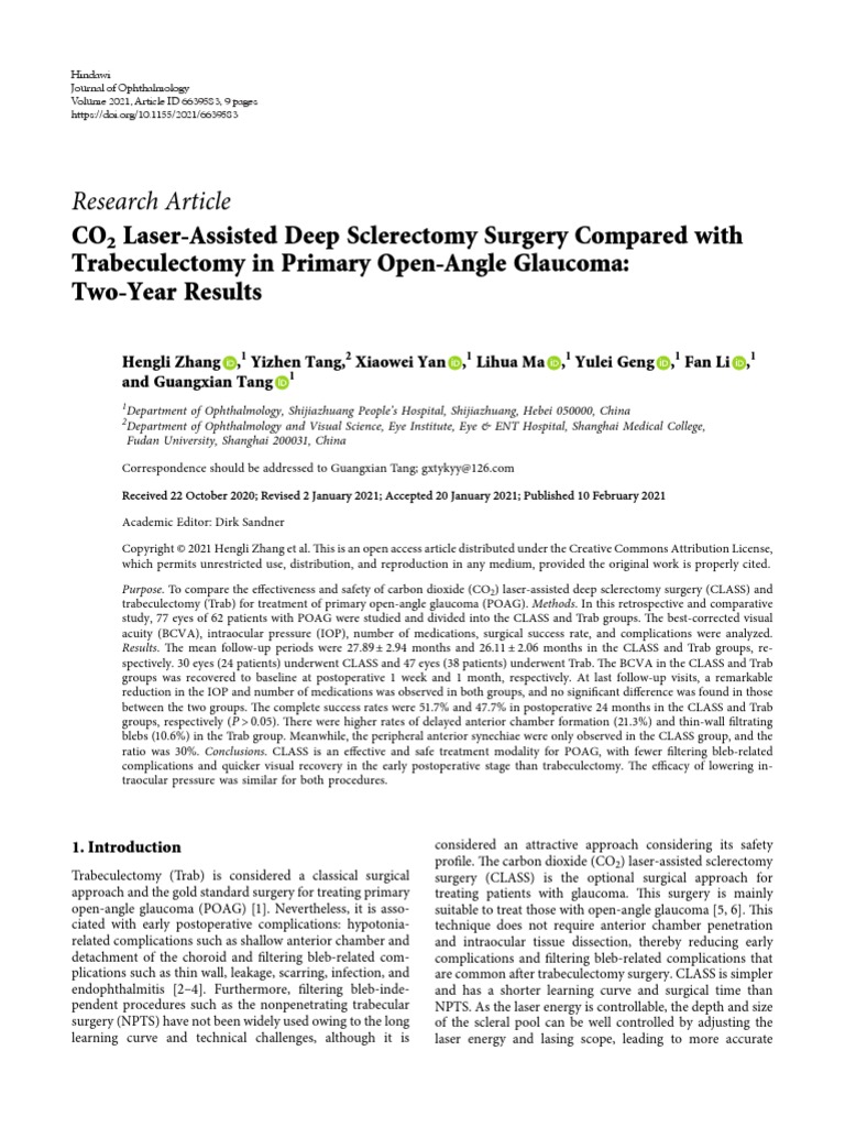 CO2 Laser-Assisted Deep Sclerectomy Surgery Compar | PDF | Glaucoma ... CO2 Laser-Assisted Deep Sclerectomy Surgery Compar | PDF | Glaucoma ...