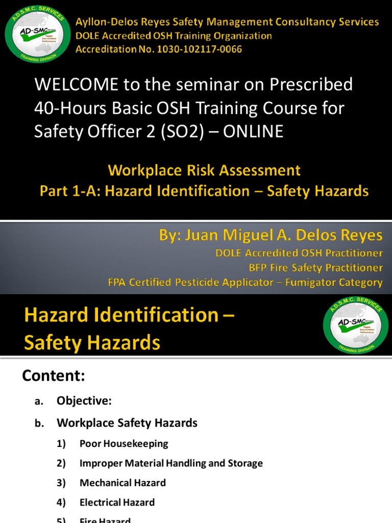 03 BOSH - Module 2 Part 1A Hazard Identification - Safety Hazards ... 03 BOSH - Module 2 Part 1A Hazard Identification - Safety Hazards ...