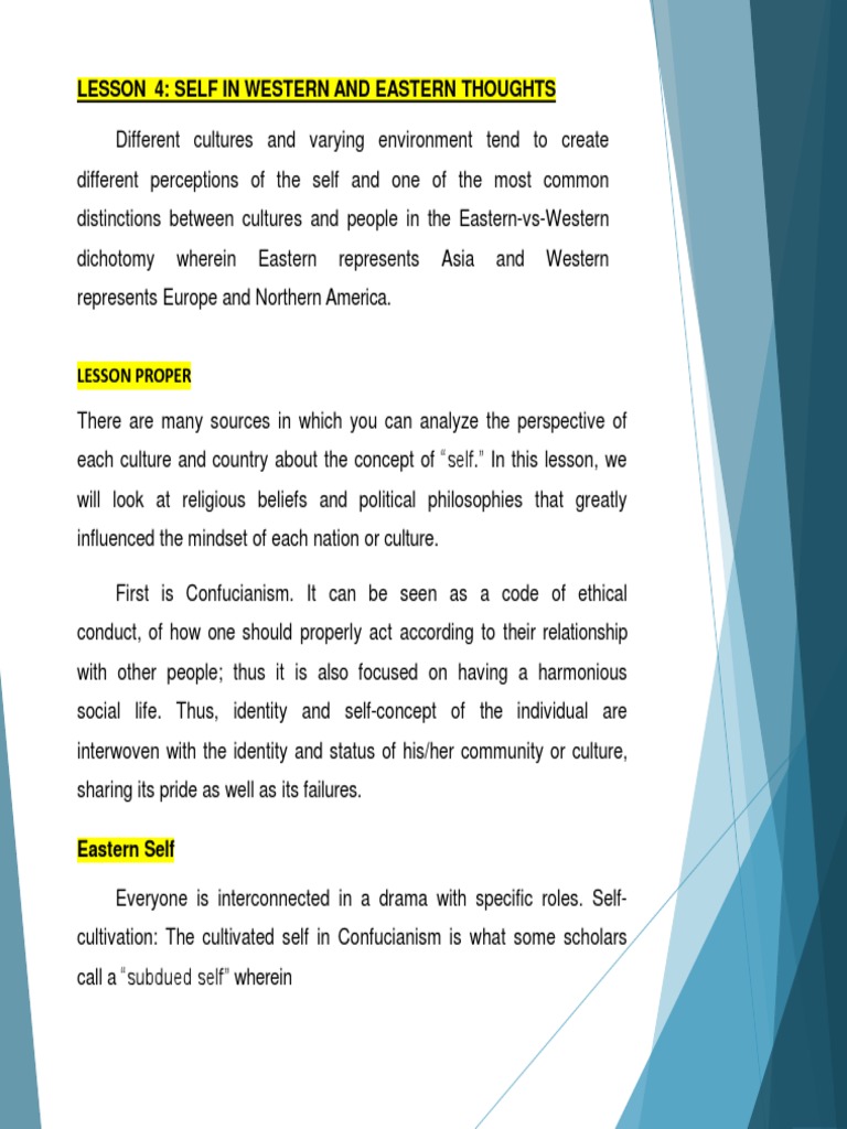 Eastern vs. Western Self Concepts | PDF | Confucianism | Tao