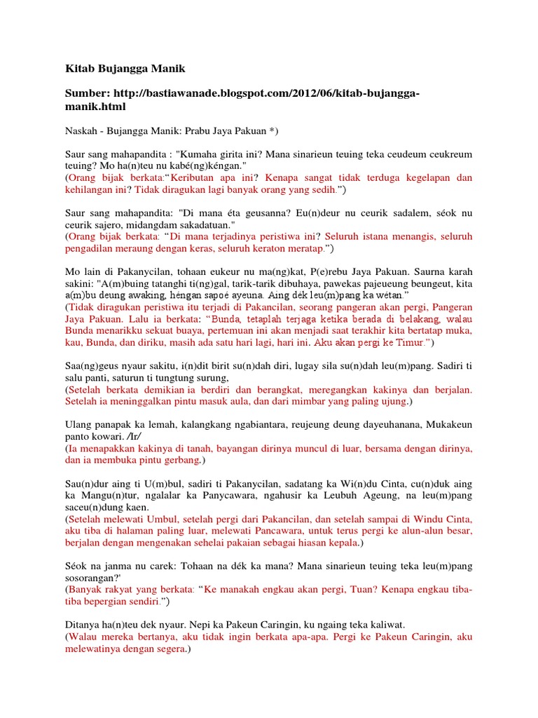 PDF Kitab Bujangga Manik | PDF