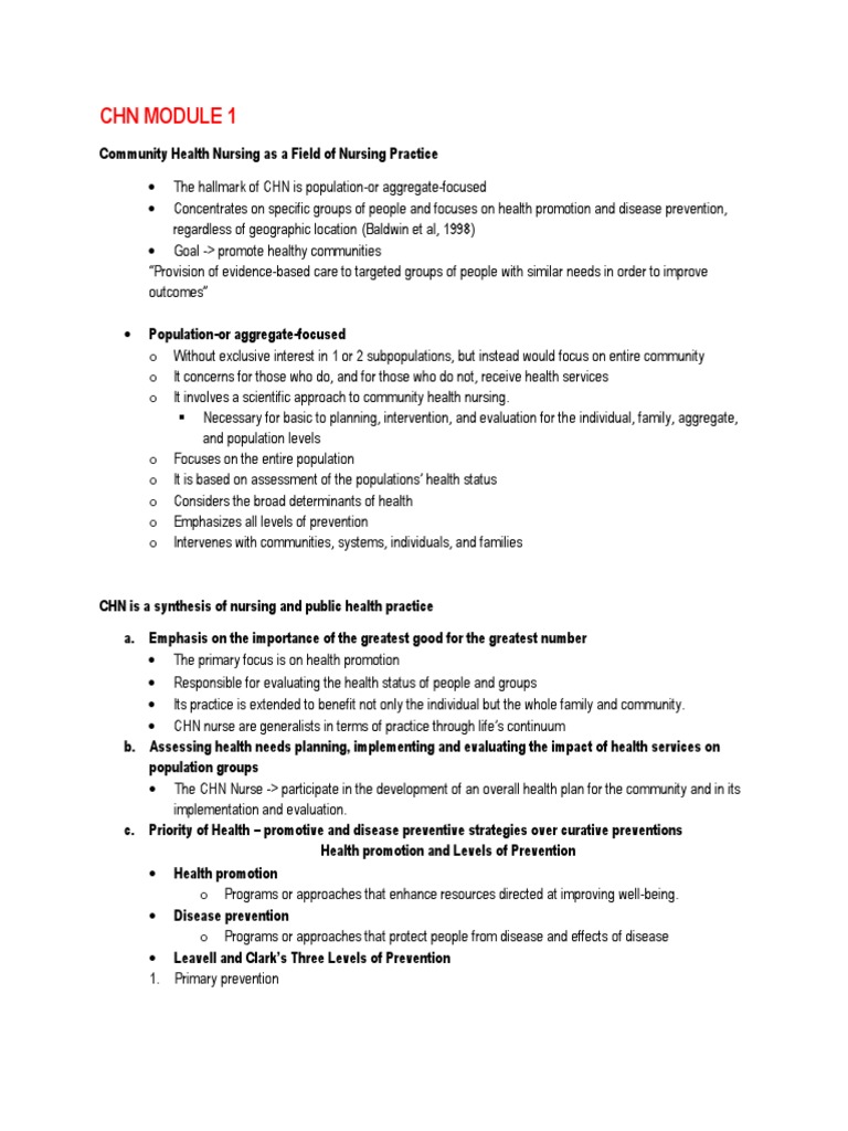 CHN Midterm | Download Free PDF | Epidemiology | Preventive Healthcare