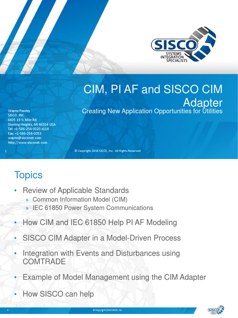 CIM, PI AF and SISCO CIM Adapter General Intro With Profiling Information | PDF | Wireless Ad ...
