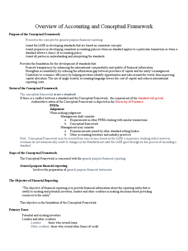 Overview of Accounting and Conceptual Framework | PDF