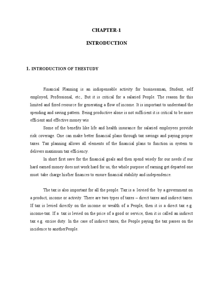An Introduction to Financial Planning for Salaried Individuals | PDF ...