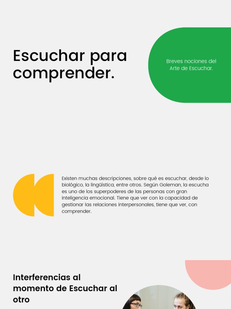 Técnicas de Escucha Activa Efectiva | PDF | Las emociones | Conceptos ...