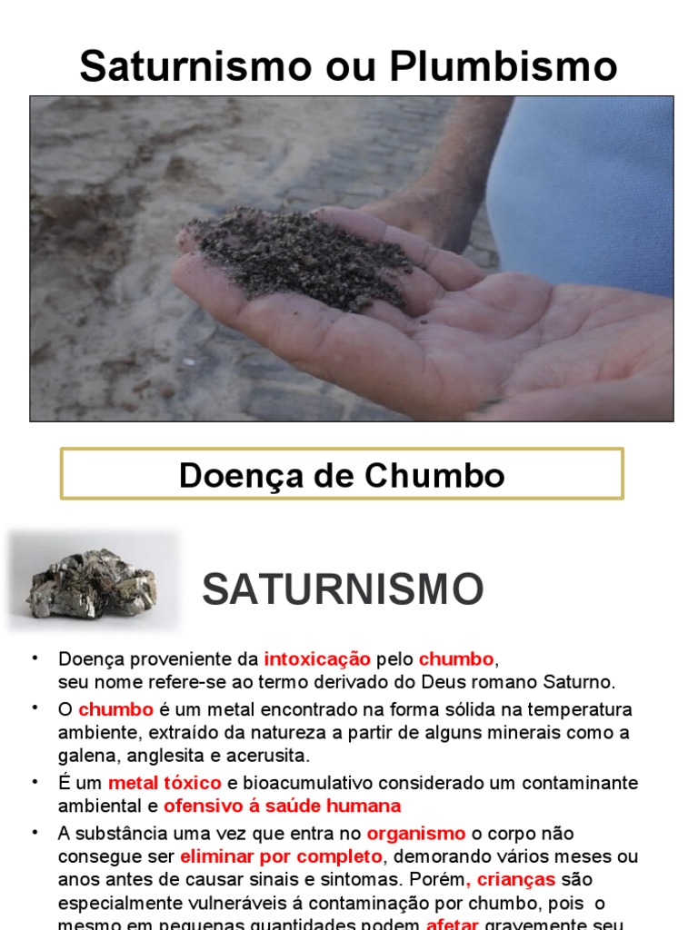 Doença Ocupacional Saturnismo-Professor Luís | PDF | Chumbo | Sangue
