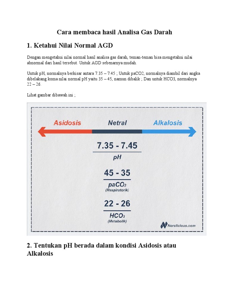 Cara Membaca Hasil Analisa Gas Darah | PDF | Memasak, Makanan, & Anggur ...