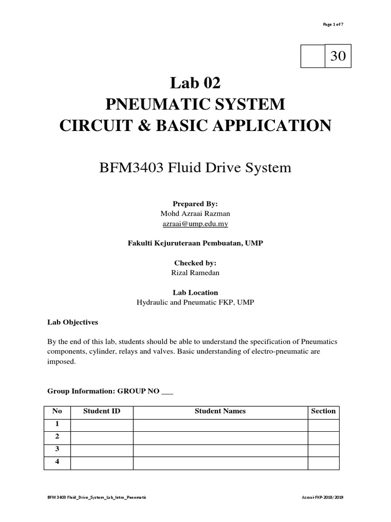 Pneumatic Lab Introduction | PDF | Switch | Relay