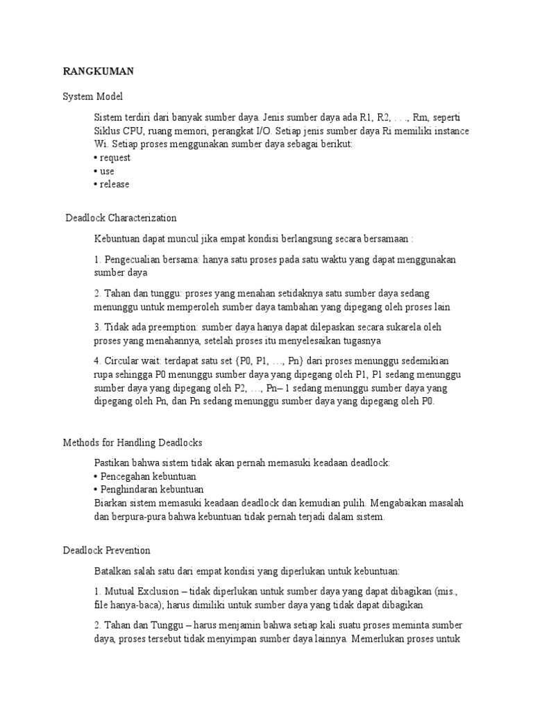 Deadlock Pdf