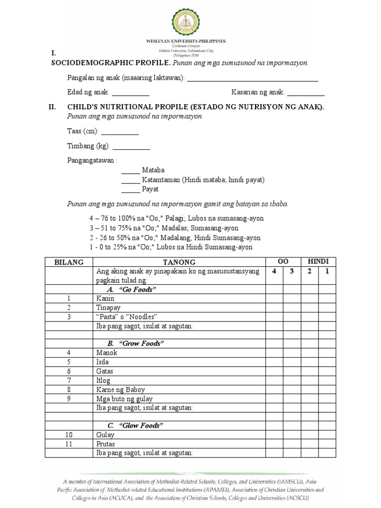 Child Sociodemographic and Health Profile | PDF