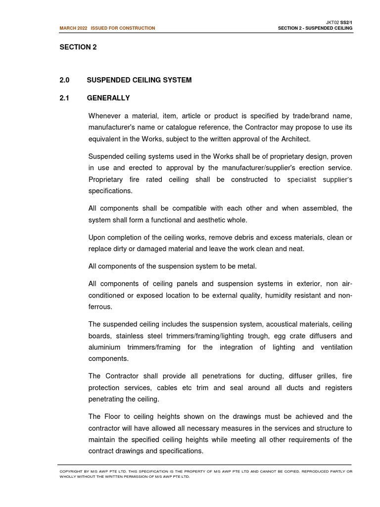 SS002-Suspended-Ceiling Rev 0 | PDF | Specification (Technical Standard ...