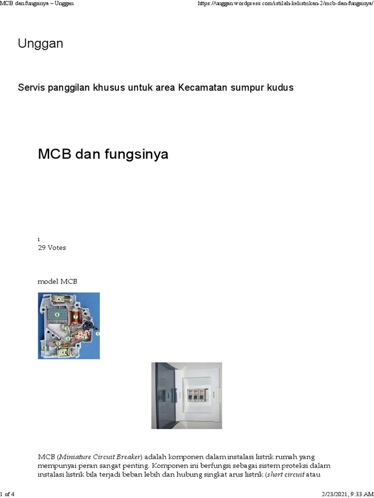 Fungsi MCB | PDF