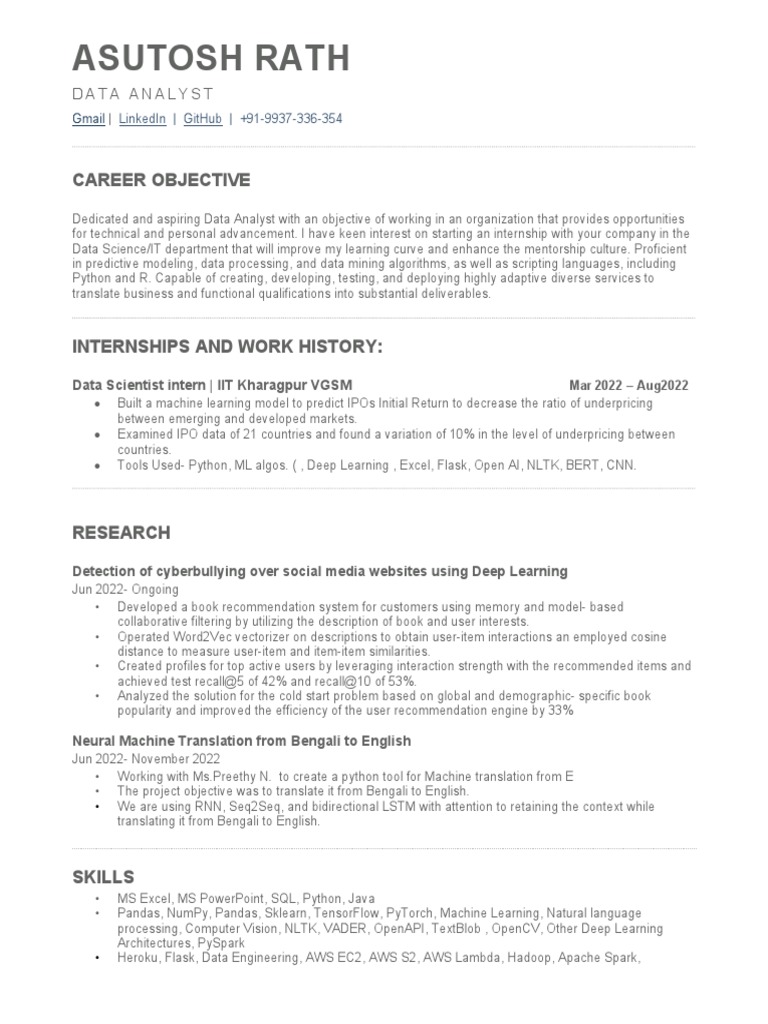 Resume Amazon | PDF | Deep Learning | Apache Spark