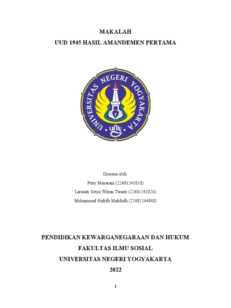 Hasil Amandemen Pertama UUD 1945 | PDF | Ilmu Sosial